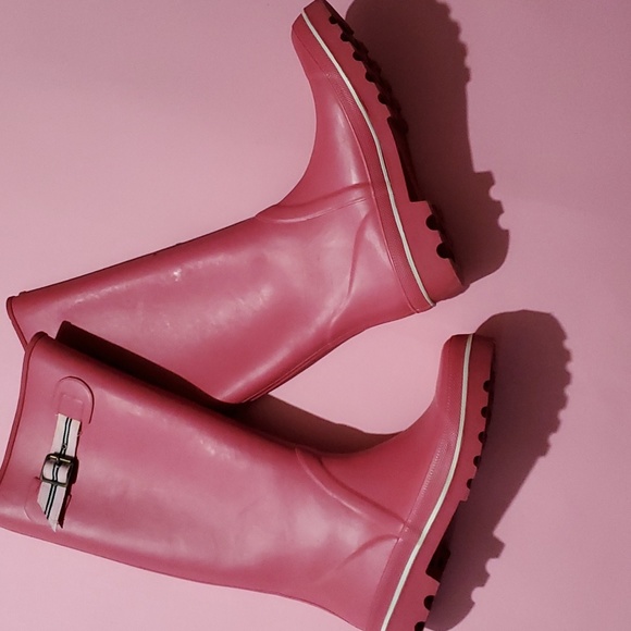 J. Crew | Shoes | J Crew Wellie Rain Boots Punch Pink With Box Size 7 ...